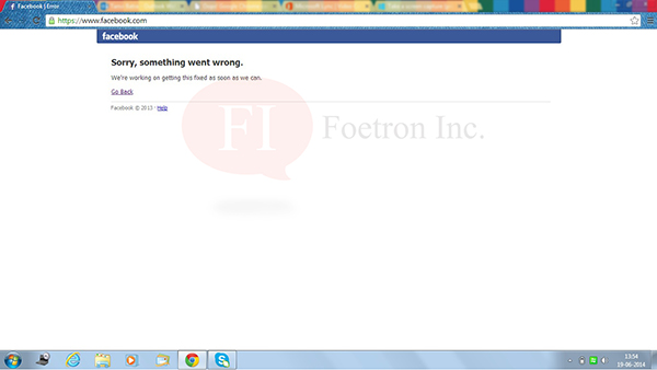 Foetron | Facebook is down (first time I’ve seen it happen).